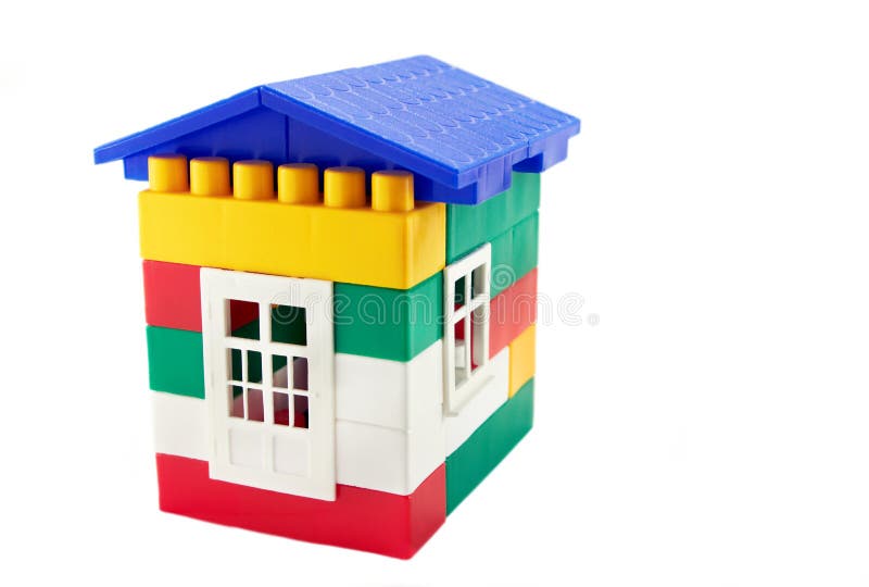 House from plastic blocks stock image. Image of ideas - 21851635