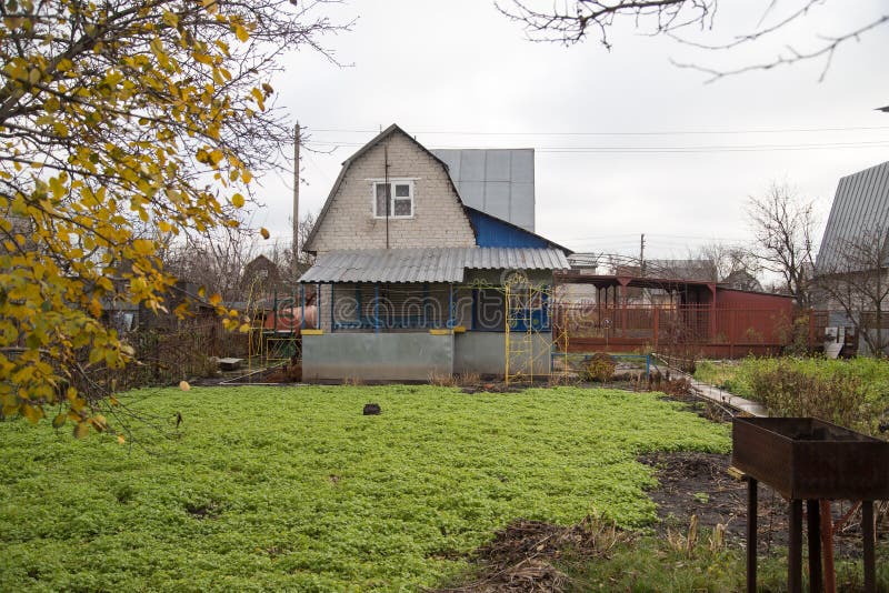 A House with a Plot in the Cottage Stock Image - Image of russia, house ...