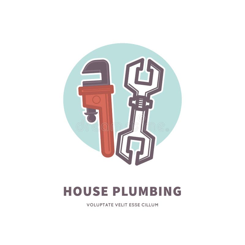 House Plumbing Advertisement Banner with Tools for Work with Pipes ...