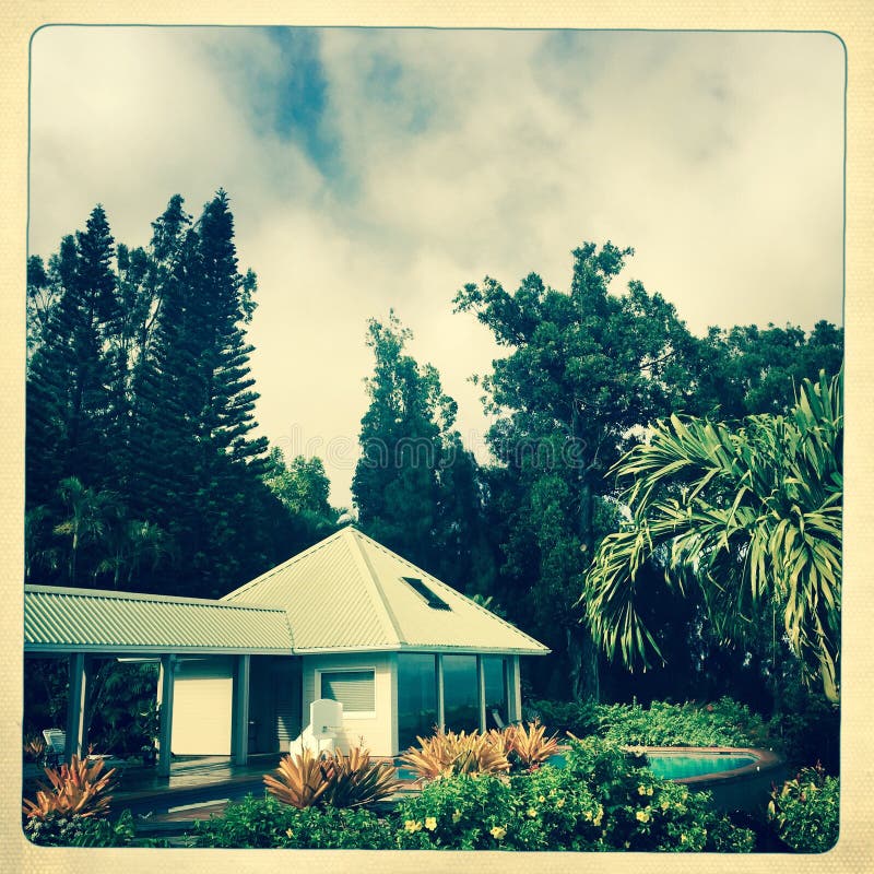 House and Pool, Maui, Hawaii Stock Image - Image of cloud, skies: 74669155