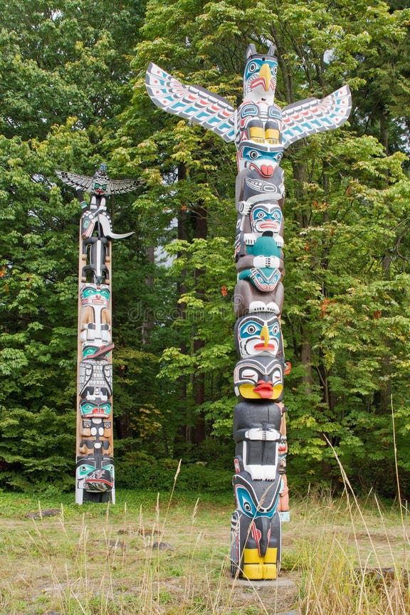 House Posts Totem Poles stock photo. Image of symbols - 21325590