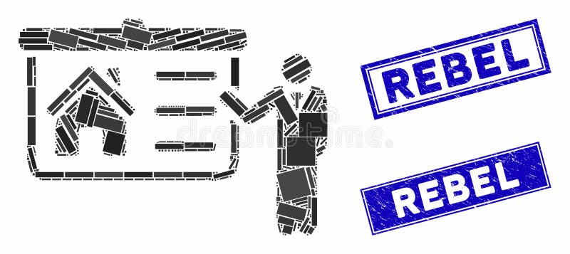 House Presentation Mosaic and Distress Rectangle Rebel Watermarks Stock ...