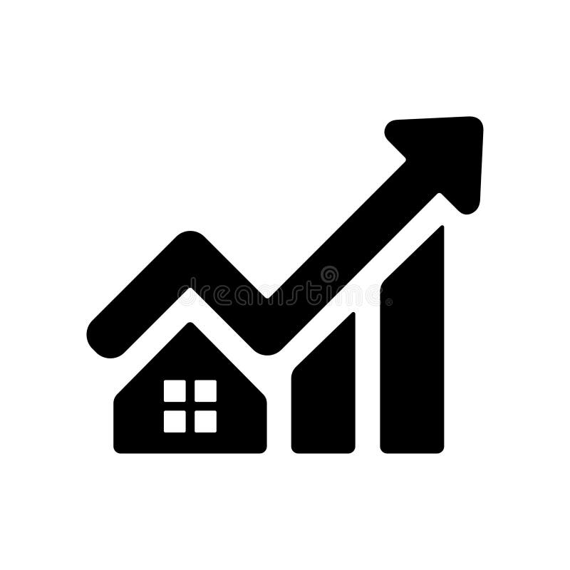 House Price Growth Icon. Graph Increase Icon. Finance Growth Chart ...