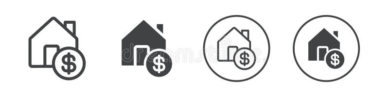 House Price Icon Vector Logo Outline Stock Vector - Illustration of ...