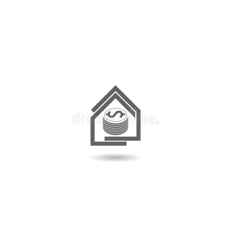 House Price or Value Increase Icon with Shadow Stock Vector ...
