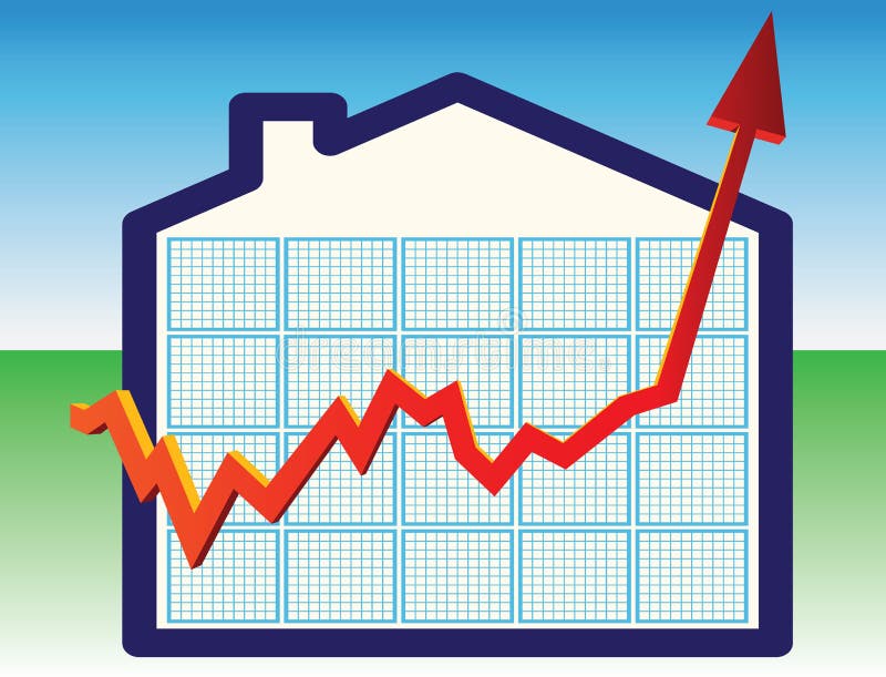 House Prices Rising and Falling Vector Stock Vector - Illustration of ...