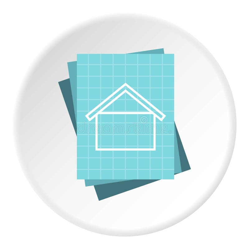 House Project Icon, Flat Style Stock Illustration - Illustration of ...
