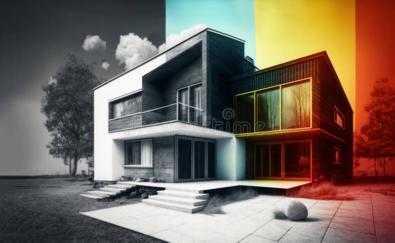 House Project from Idea To Construction Concept Stock Illustration ...
