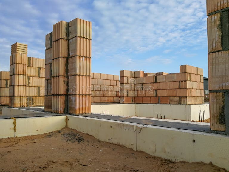 House Project Under Construction in Construction Site Stock Photo ...
