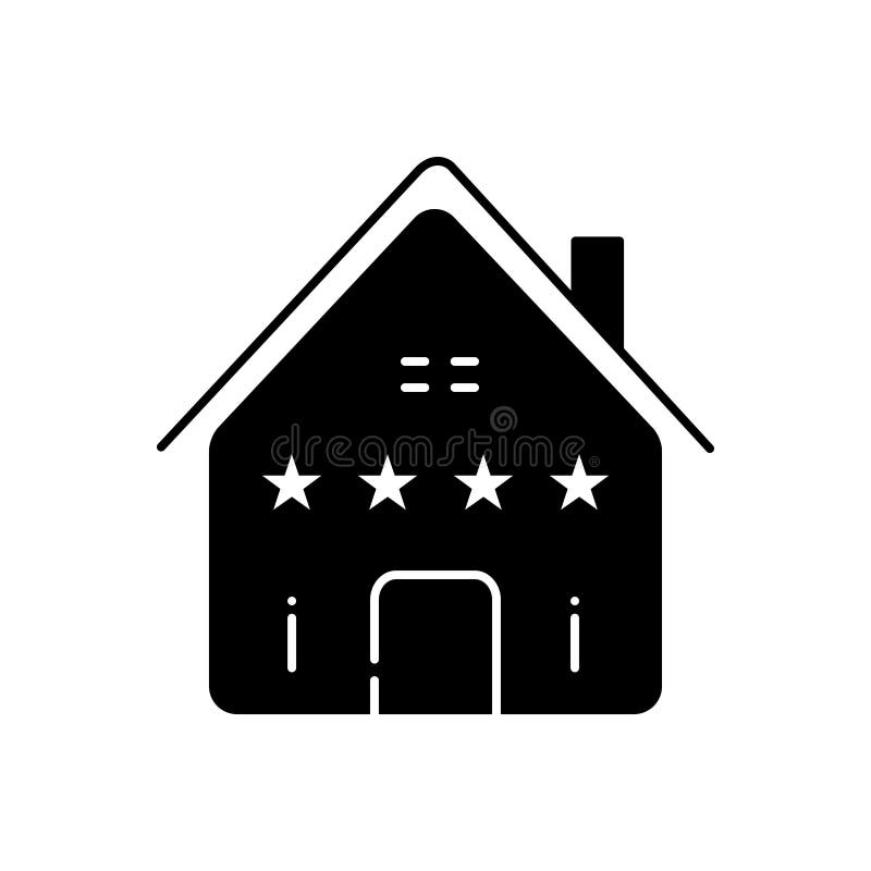 Black Solid Icon for House Property, Feedback and House Stock Vector ...