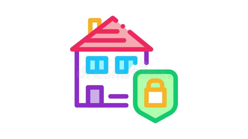 House Protection Icon Animation Stock Footage - Video of animated ...