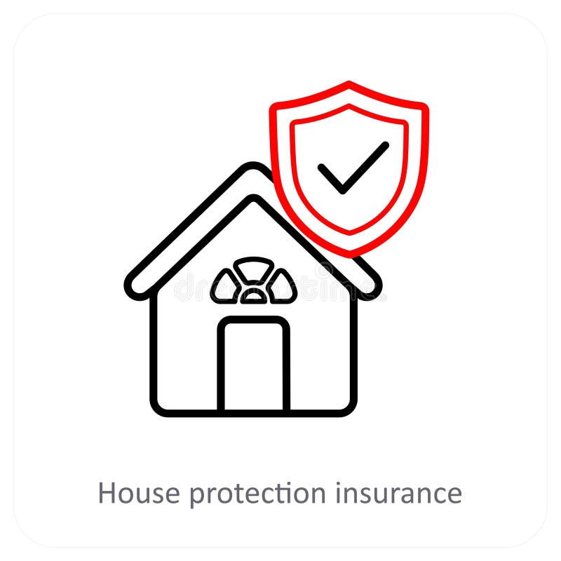 House Protection Insurance stock illustration. Illustration of line ...