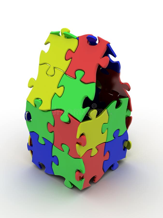 Stack of Puzzle Jigsaw Glossy Pieces Isolated Stock Illustration ...