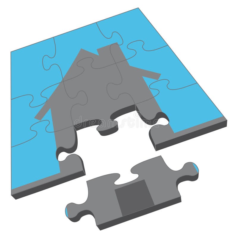 House Puzzle stock vector. Illustration of metaphor, sale - 23991987