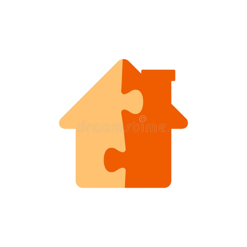 Puzzle House Build Construction Vector Logo Icon Stock Vector ...