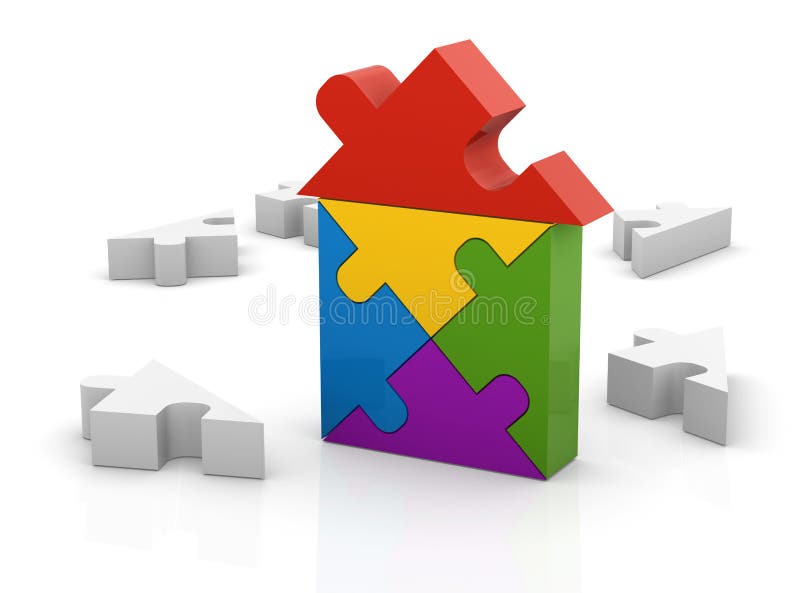 House Puzzle stock vector. Illustration of colors, build - 158497419