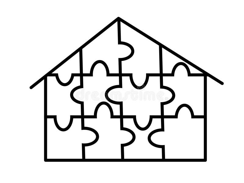 House Puzzle Icon Vector on White Background Stock Vector ...