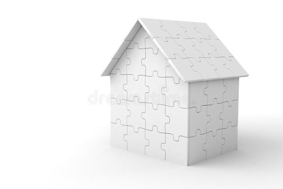 House of puzzle pieces stock illustration. Illustration of estate - 5403217