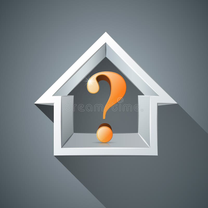 House with Question Mark Symbol Stock Vector - Illustration of info ...