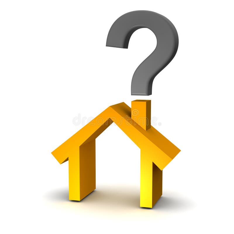 Question Mark Sign on House Stock Illustration - Illustration of icon ...