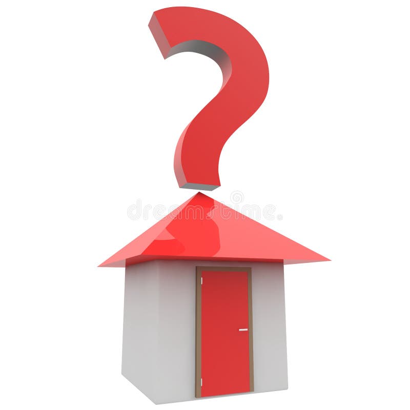 House with Question Mark Concept Stock Illustration - Illustration of ...