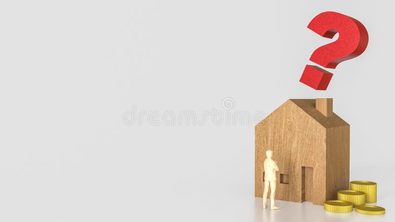 The House and Question Mark for Real Estate or Property Concept 3d ...