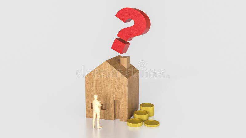 The House and Question Mark for Real Estate or Property Concept 3d ...