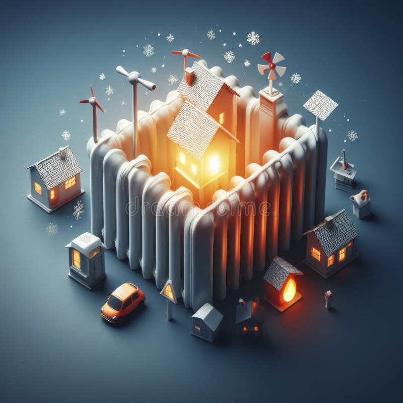 House Radiator Battery. Ai Generative Stock Illustration - Illustration ...