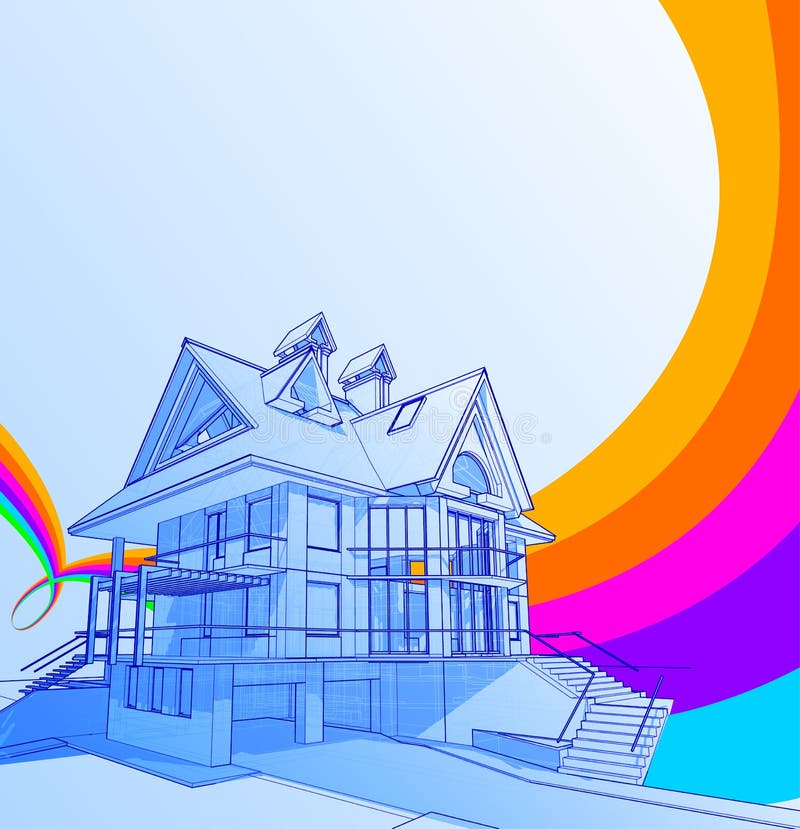 House and rainbow stock vector. Illustration of icon - 18523834