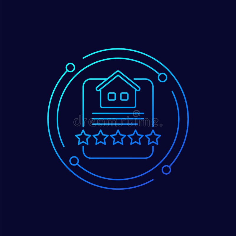House Rating Icon, Linear Design Stock Vector - Illustration of icon ...