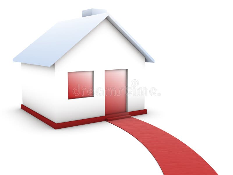 House and red carpet stock illustration. Illustration of suburb - 56414858