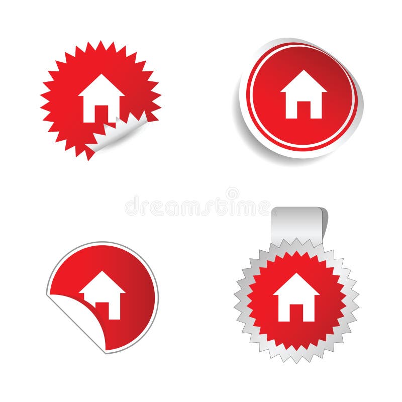 House red sticker stock vector. Illustration of building - 51898222