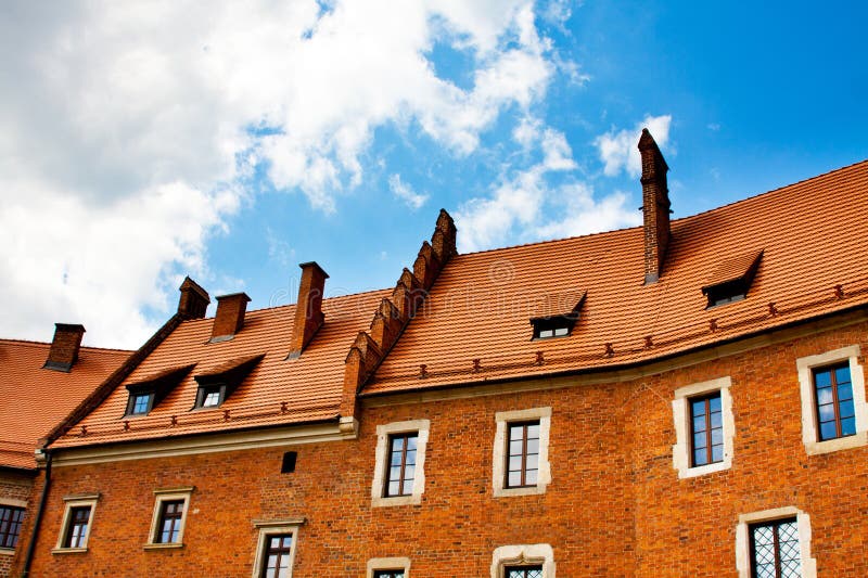 House with Red Tile Roof and Windows Stock Image - Image of city ...