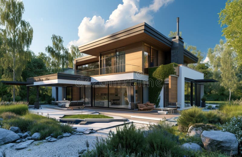 House rendering of a house stock image. Image of home - 306925691