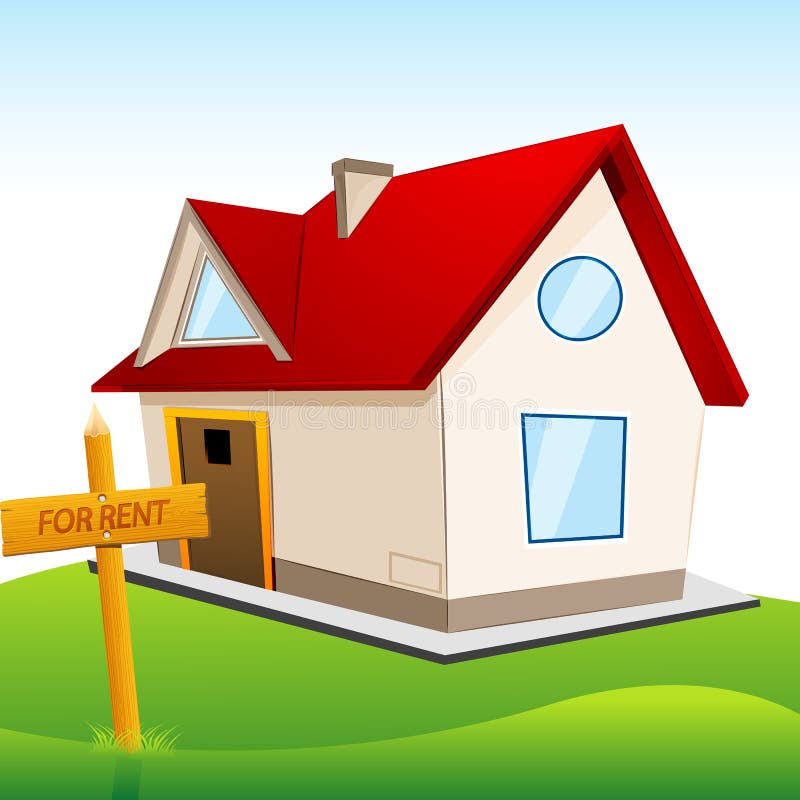 House For Rent Illustration Stock Illustration - Illustration of door ...