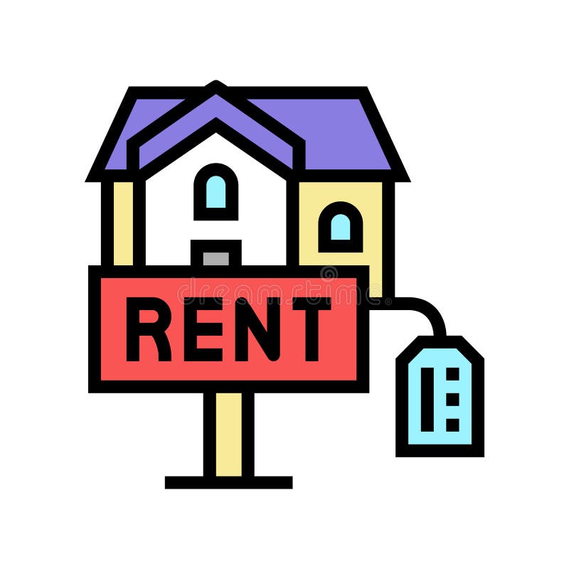 House Rent Color Icon Vector Illustration Stock Vector - Illustration ...
