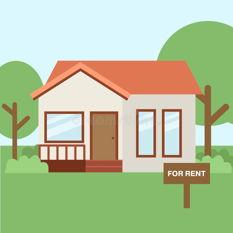 House for Rent Flat Design Vector Stock Vector - Illustration of ...