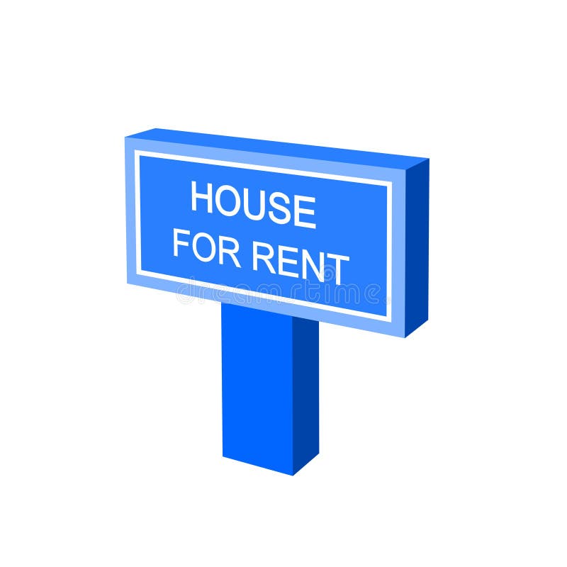 House for rent sign stock illustration. Illustration of drawing - 78236248