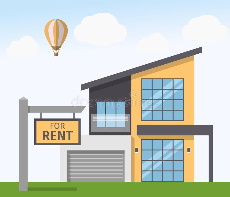 House for Rent Sign. Vector Illustration in Flat Style. Stock Vector ...