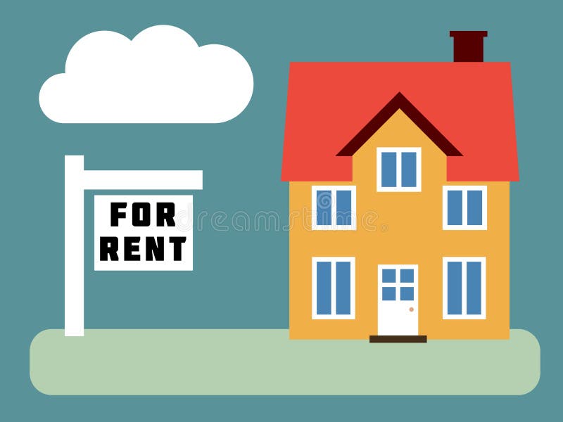 House for rent stock vector. Illustration of cottage - 79987137