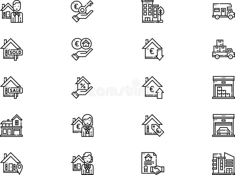 House Rental Icons Collection is a Vector Illustration with Editable ...