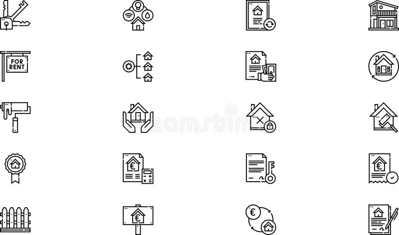 House Rental Icons Collection is a Vector Illustration with Editable ...