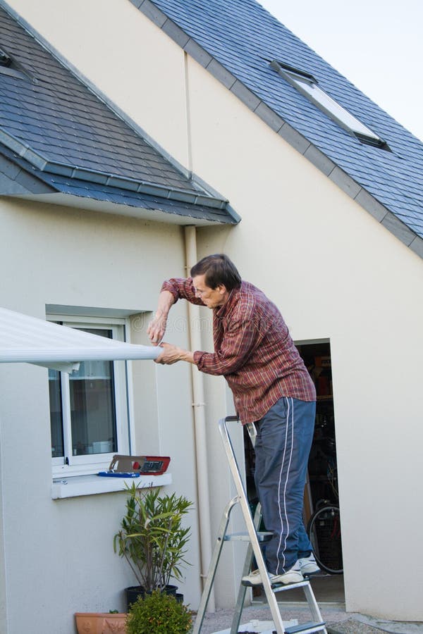 House repair stock photo. Image of outdoor, house, ladder - 14083698