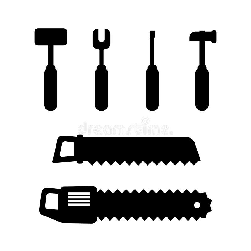 Construction Hardware Icons. Screws, Bolts, Nuts and Rivets Vector ...