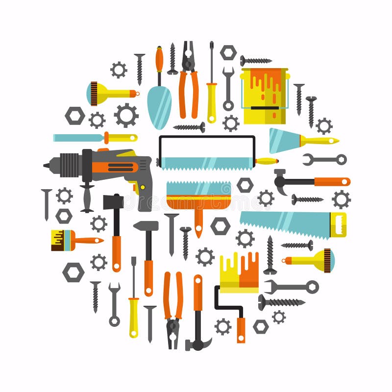 House Repair Tools Flat Instruments Vector Set Stock Vector ...