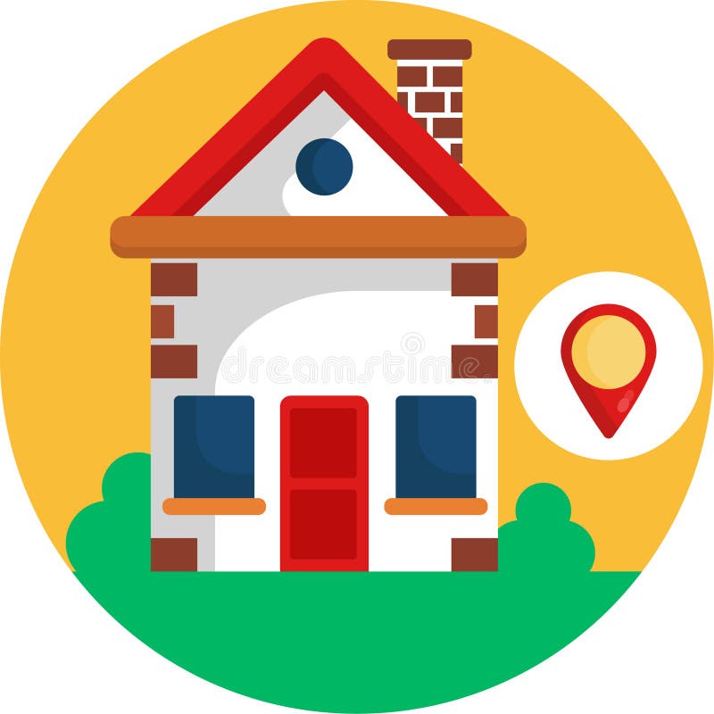 House Residential Location Map Stock Vector - Illustration of male ...