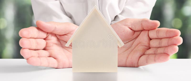 House Residential Structure in Hand Model House Stock Image - Image of ...