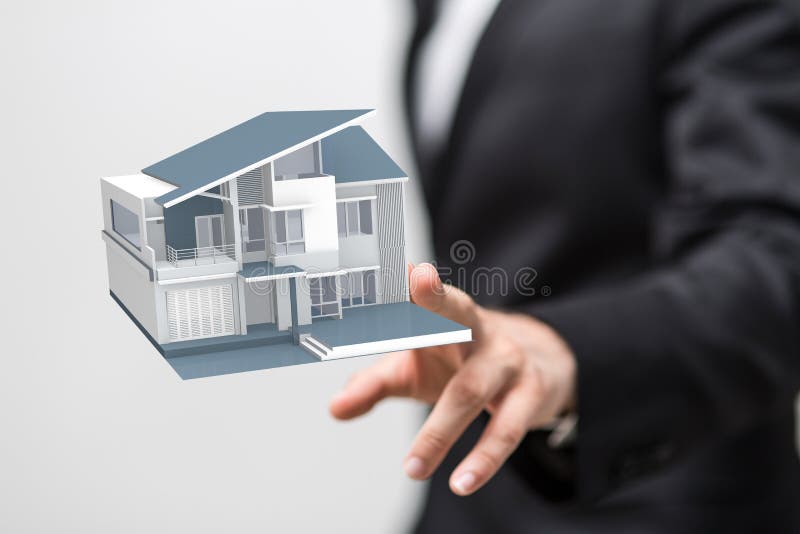 A House, Residential Structure, Human Hand. Concept Stock Photo - Image ...