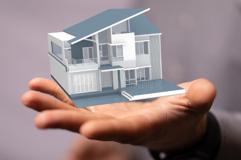 A House, Residential Structure, Human Hand. Concept Stock Image - Image ...