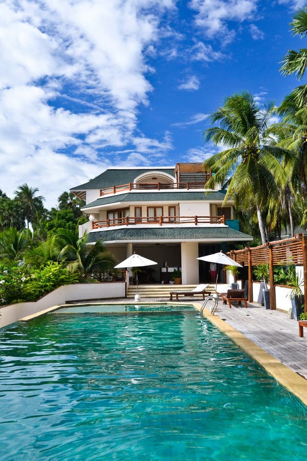 House Resort with a Swimming Pool Stock Image - Image of exterior ...